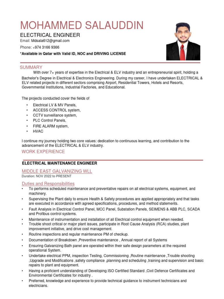 MohammedSalauddin CV UPDATED | PDF | Safety