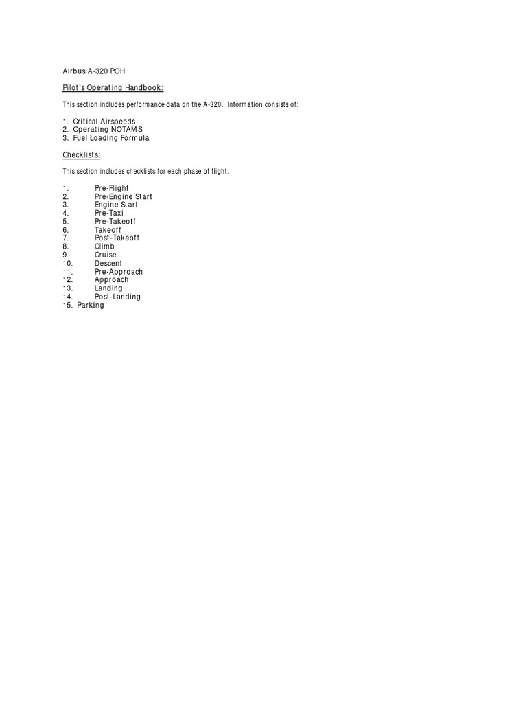 A320 Pilot's Operating Handbook Overview | PDF | Airspeed | Flap ...