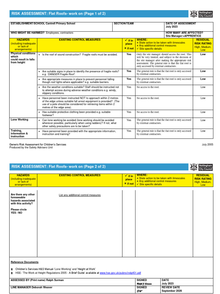 Flat_Roofs | PDF | Risk | Risk Assessment