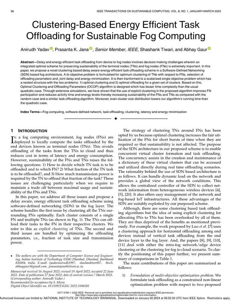 jto1Clustering-Based Energy Efficient Task Offloading For Sustainable Fog Computing | PDF ...