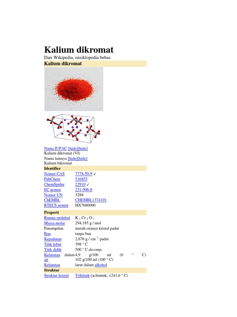 Kalium Dikromat | PDF
