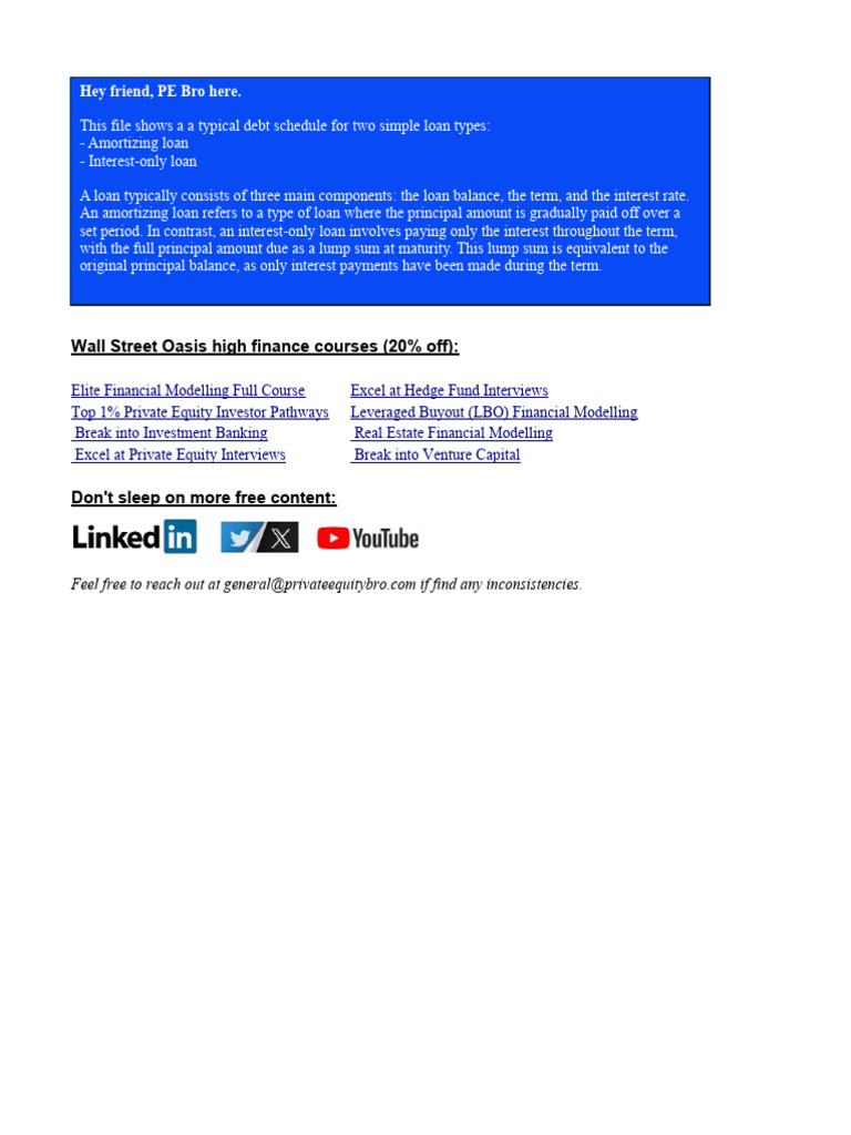 LBO Debt Schedule Overview | PDF | Debt | Private Equity