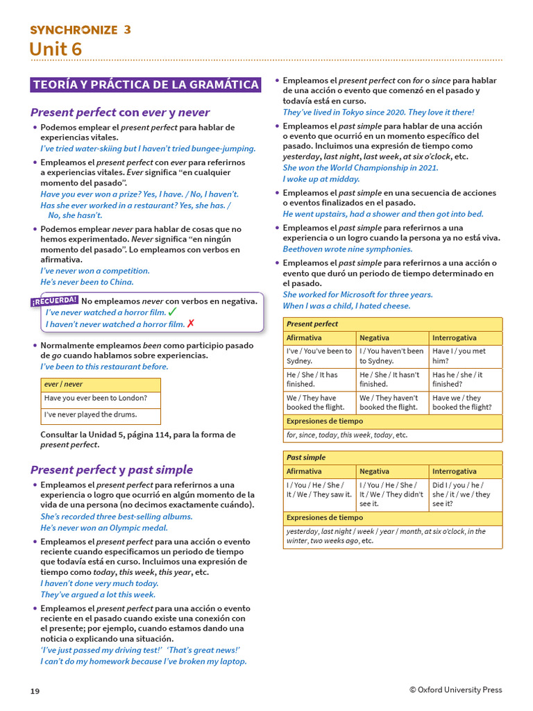 Grammar Reference Unit 6 (Spanish) | PDF | Gramática | Mecánica del lenguaje