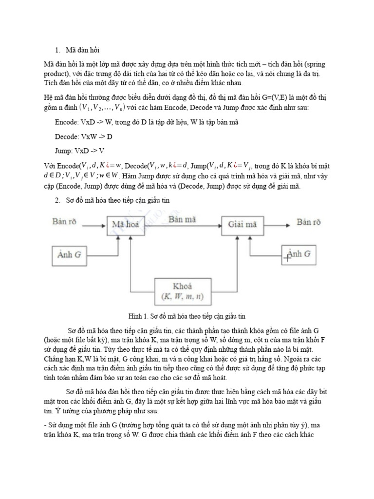 V, d, K V, w, k V, d, K d ∈ D ;V ,V ∈ V ;w ∈W: Hình 1. Sơ đồ mã hóa ...