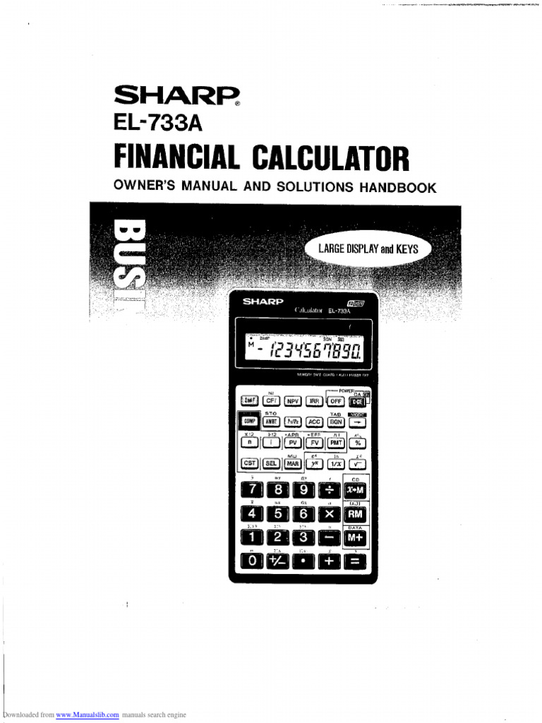 Sharp EL733 Calculator Manual | PDF | Internet Search | Internet Search ...