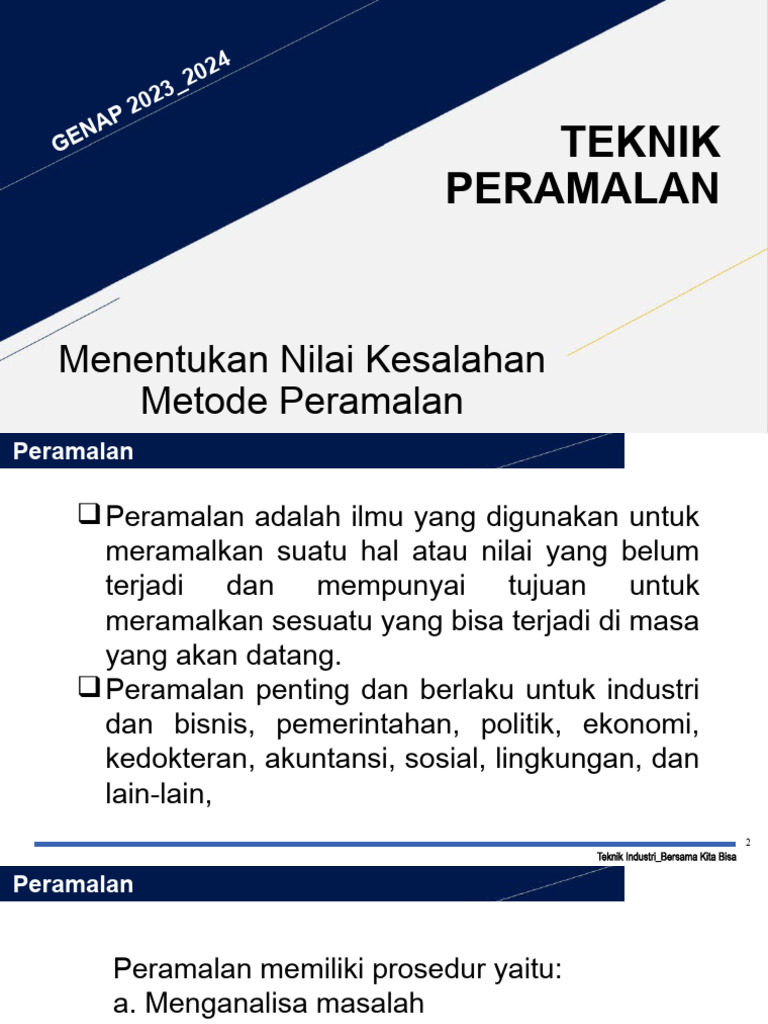 Pertemuan 5 - Menentukan Metode Peramalan Untuk Kesalahan | PDF ...