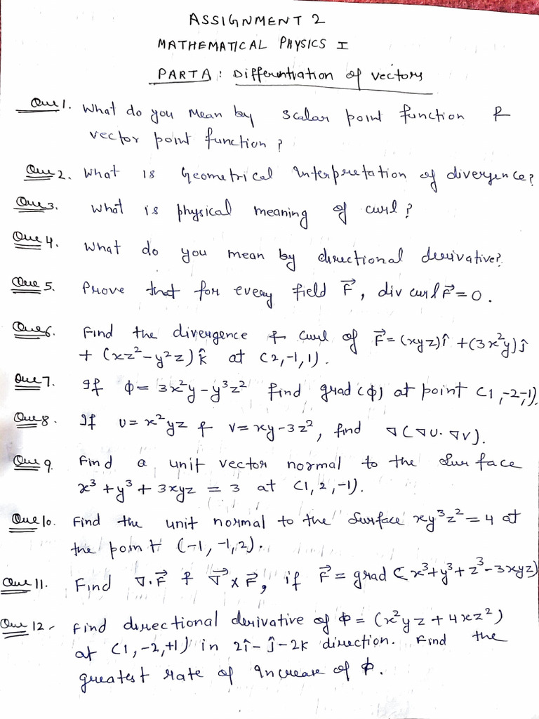 Assignment 2 Mathematical Physics | PDF