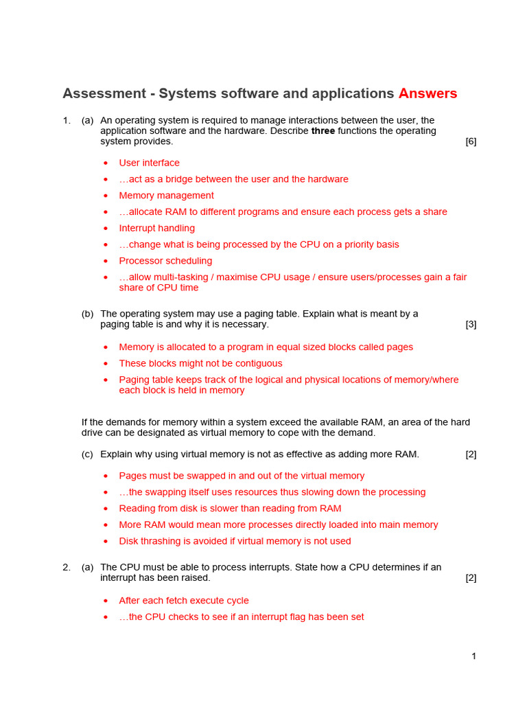 Unit 2 Assessment Answers | PDF | Process (Computing) | Operating System
