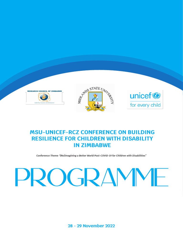 MSU UNICEF RCZ Draft Conference Programme | PDF | Disability | Social Psychology