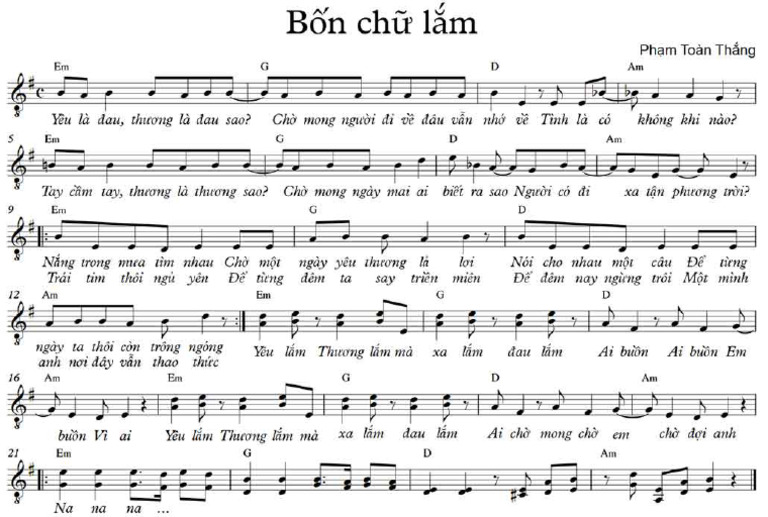 Bon_chu_lam_Sheet_nhac_Ban_nhac_co_not | PDF