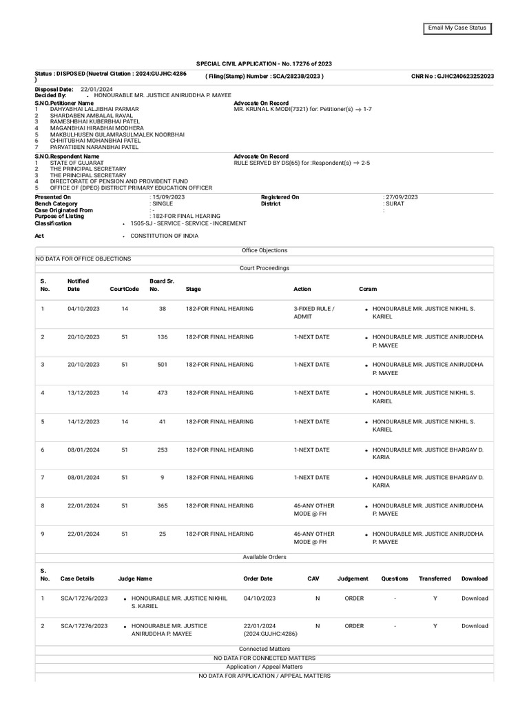 Dahya Parmar SCA 1 Increment | PDF | Public Law | Justice
