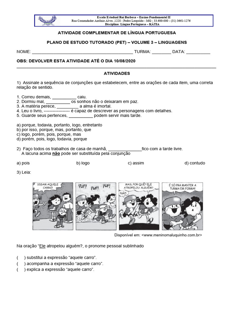 Atividade Complementar Agosto - Pet 3 | PDF