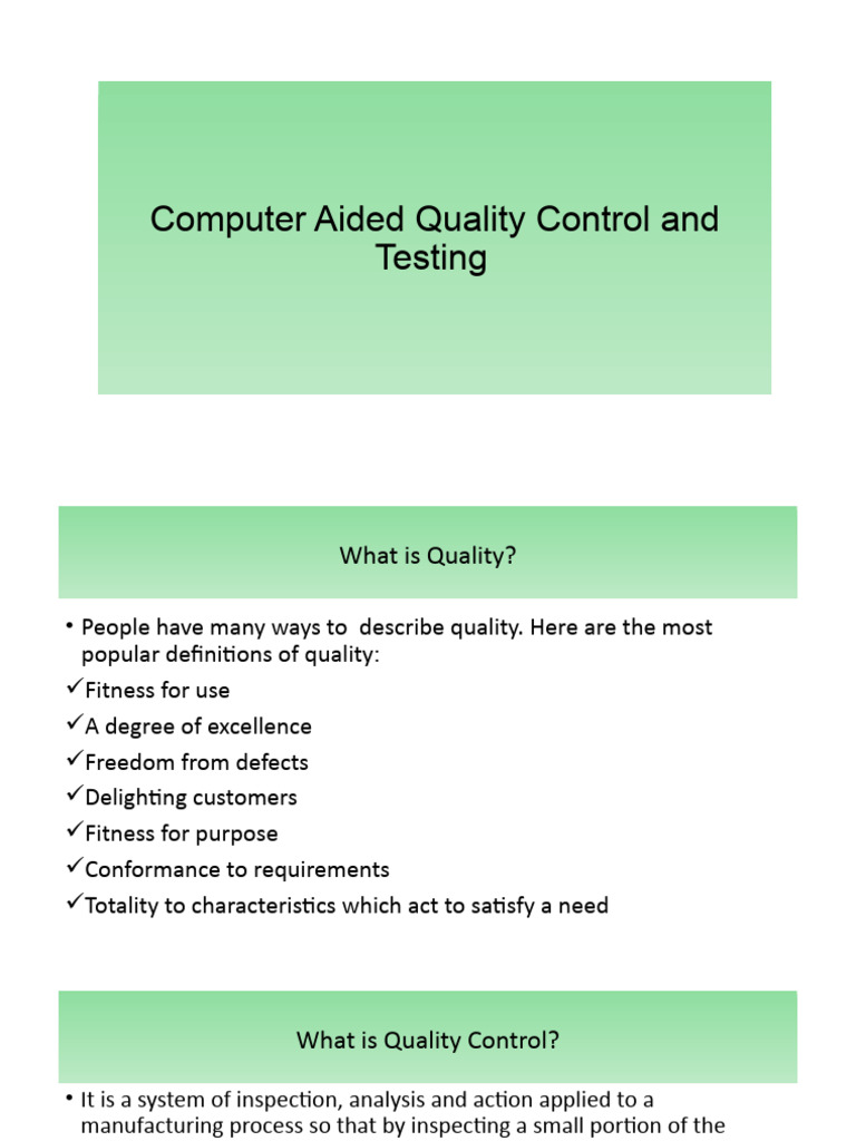 computer aided quality control and testing | PDF | Engineering