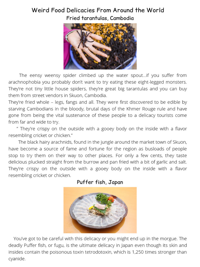 Weird Food Delicacies From Around The World | PDF | Coffee | Foods