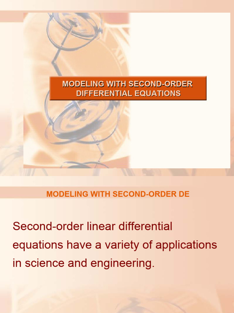 Modeling Second Order de | PDF | Oscillation | Damping