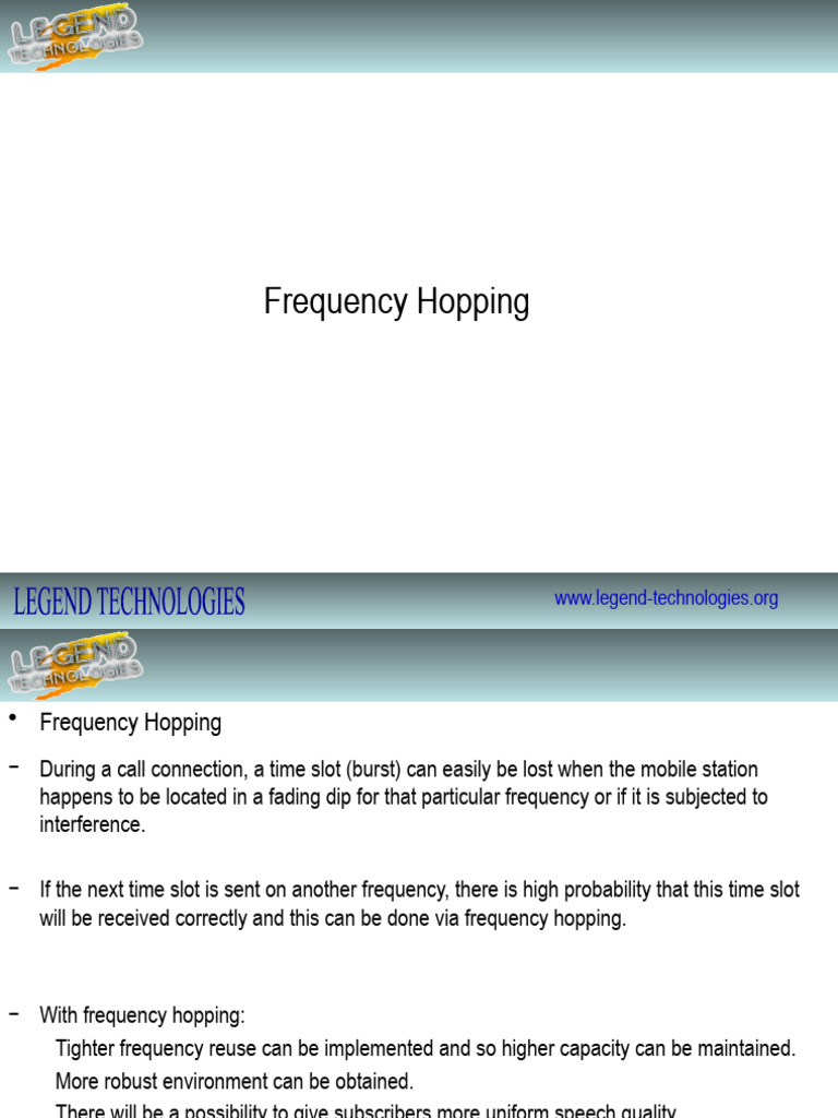 Frequency Hopping in Mobile Networks | PDF | Electronics | Wireless