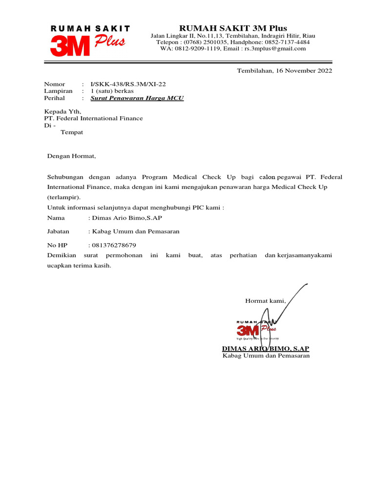 Penawaran Mcu - Fif | PDF