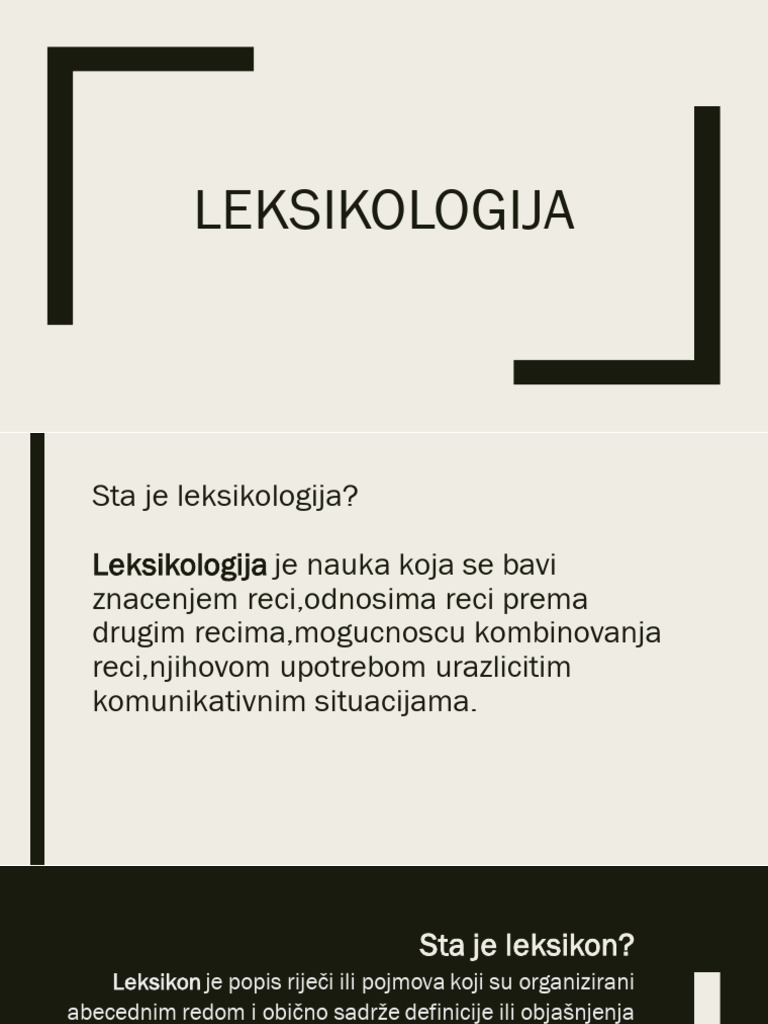 Leksikologija | PDF