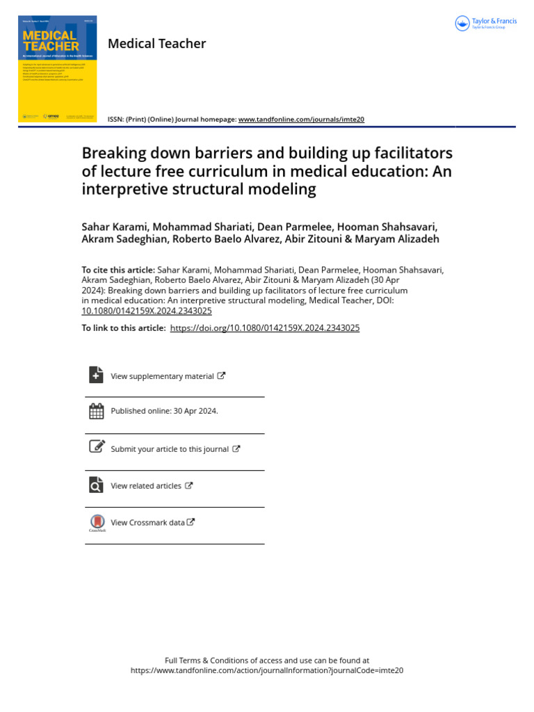 Breaking Down Barriers and Building Up Facilitators of Lecture Free ...