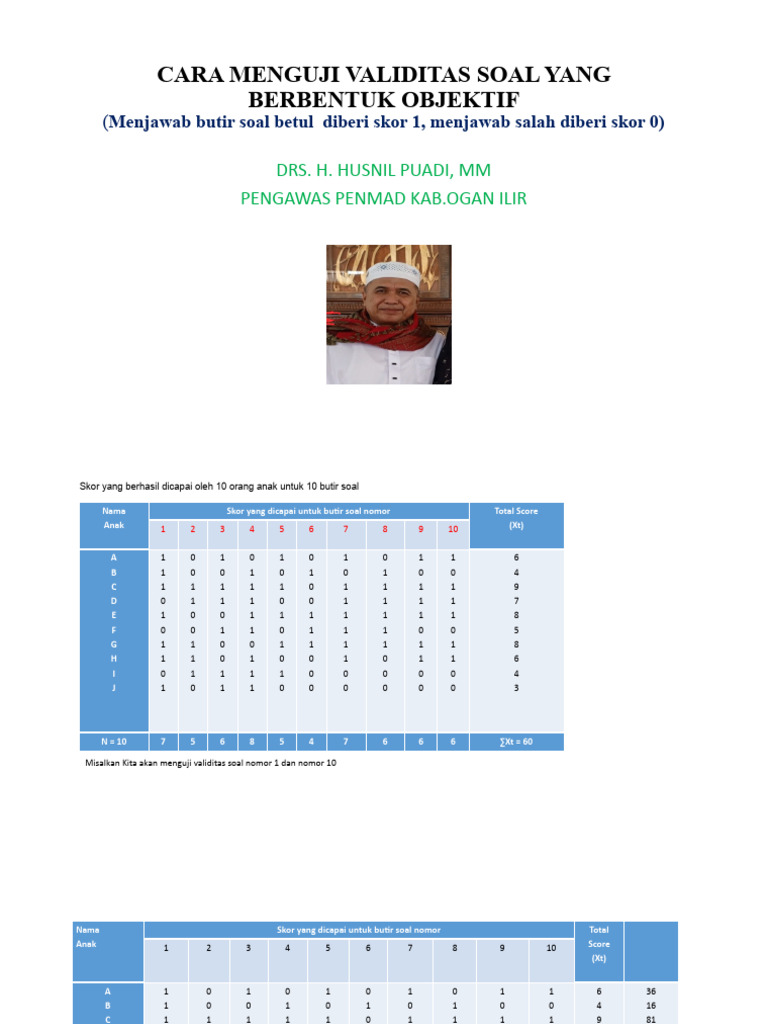 Validitas Soal | PDF
