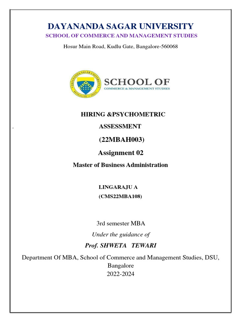 HR 3 - Assignment 2.word | PDF | Employment | Business