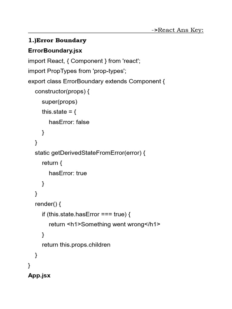 React Ans Key | Download Free PDF | Systems Architecture | Web Application