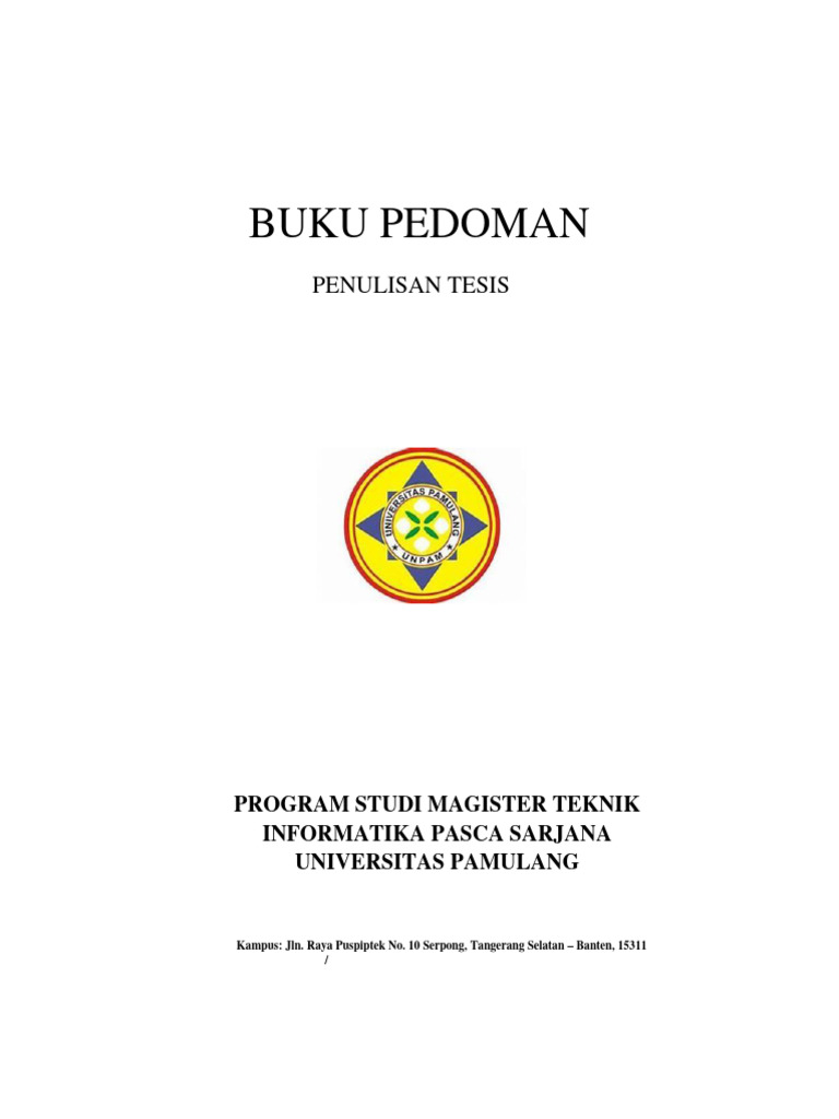 Pedoman Penulisan Tesis S2 UNPAM | PDF