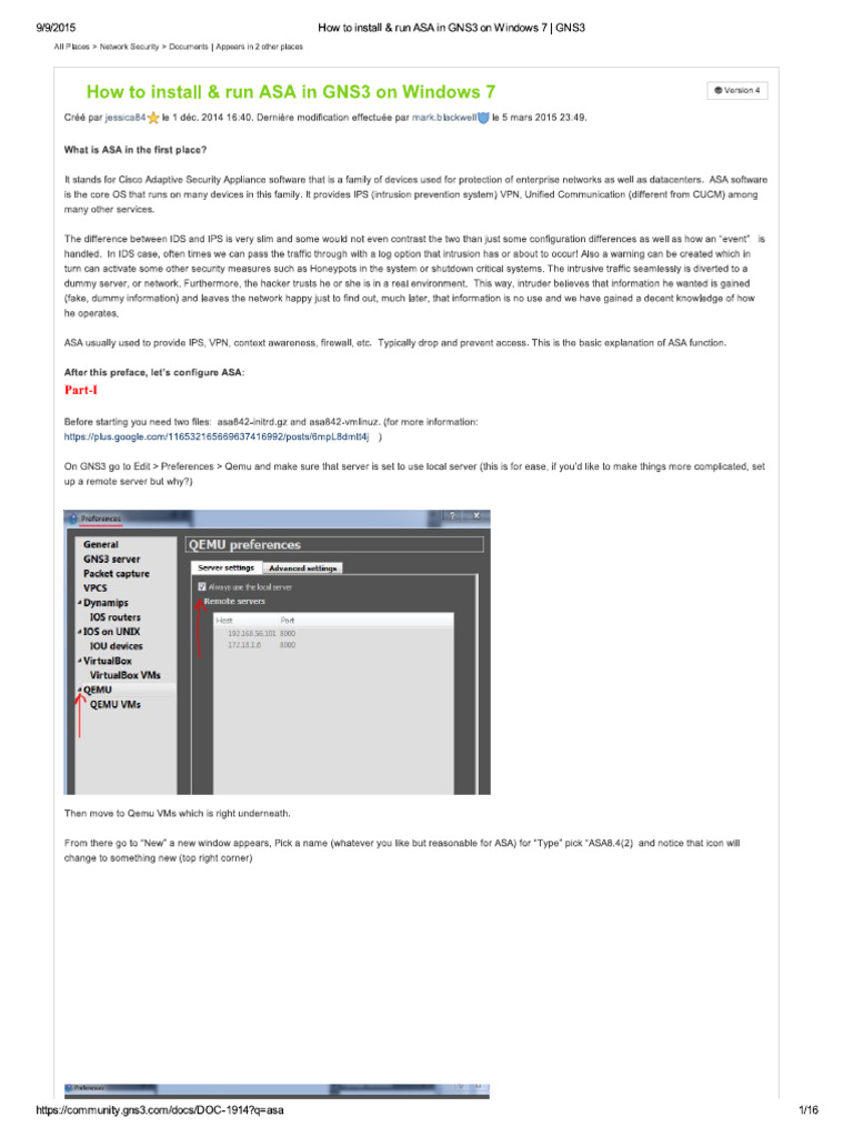 How To Install & Run ASA in GNS3 On Windows 7 - GNS3 | PDF