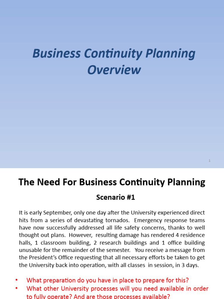 BCP_Presentation_Final | PDF | Emergency | Emergency Management