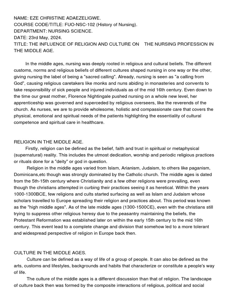 NSC-PRESENTATION. | PDF | Nursing | Middle Ages