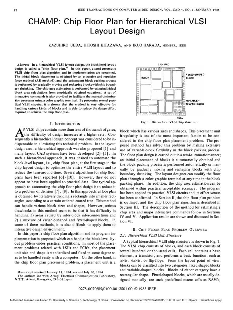 CHAMP - Chip Floor Plan For Hierarchical VLSI Layout Design | PDF ... CHAMP - Chip Floor Plan For Hierarchical VLSI Layout Design | PDF ...