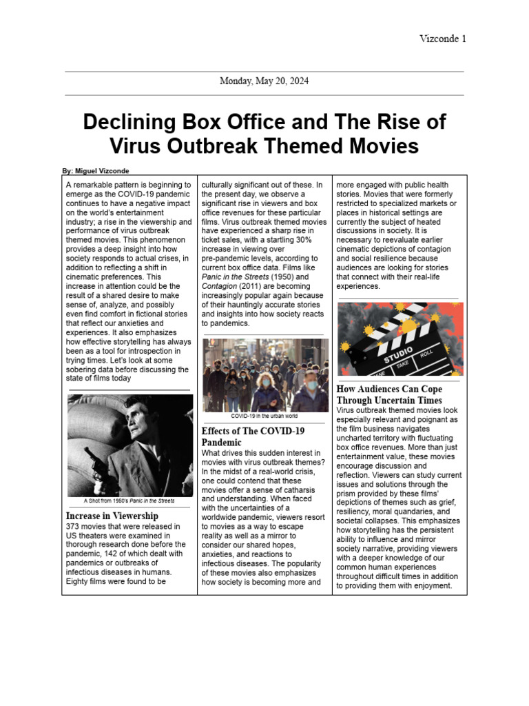 Declining Box Office and The Rise of Virus Outbreak Themed Movies ...