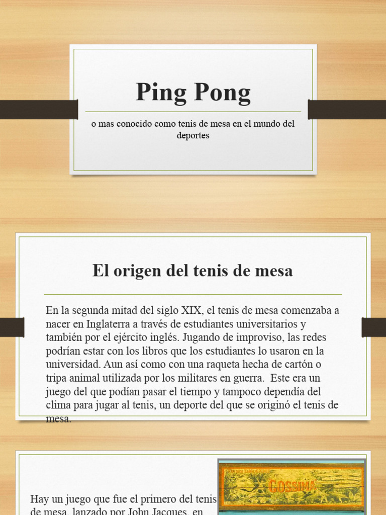 Deporte (Ping Pong) | PDF | Tenis de mesa | Juegos de pelota