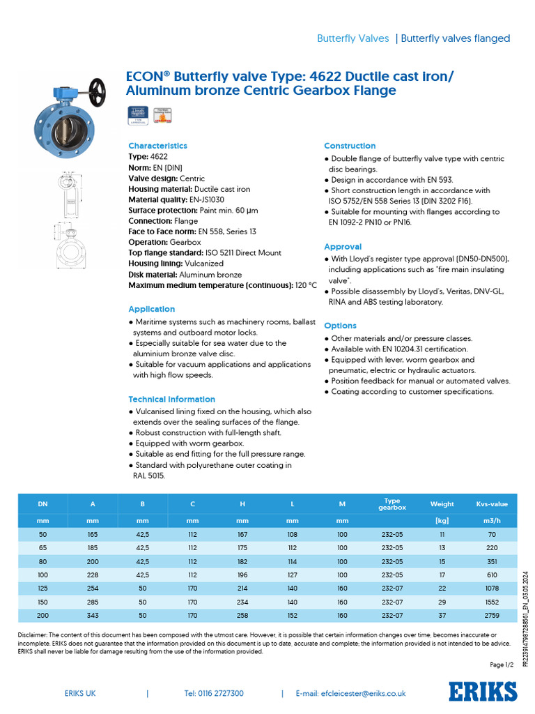 Butterfly_valve_Type_4622_Ductile_cast_ironAluminum_bronze_Centric_Gearbox_Flange | Download ...