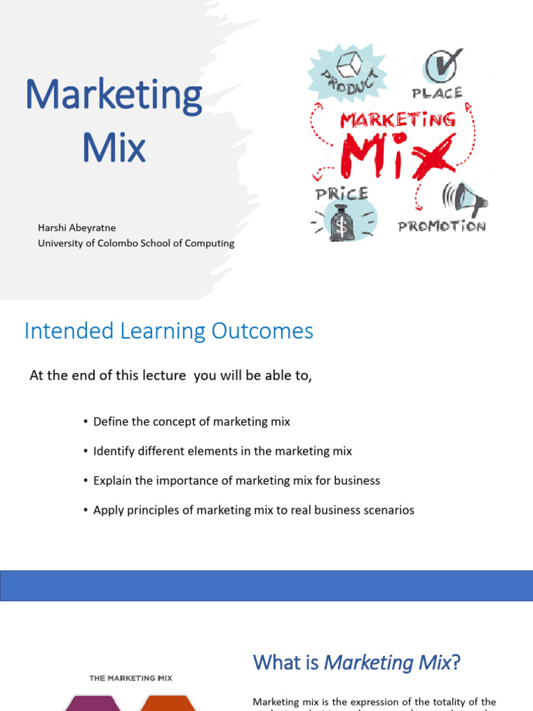 Marketing Mix | PDF | Product (Business) | Marketing