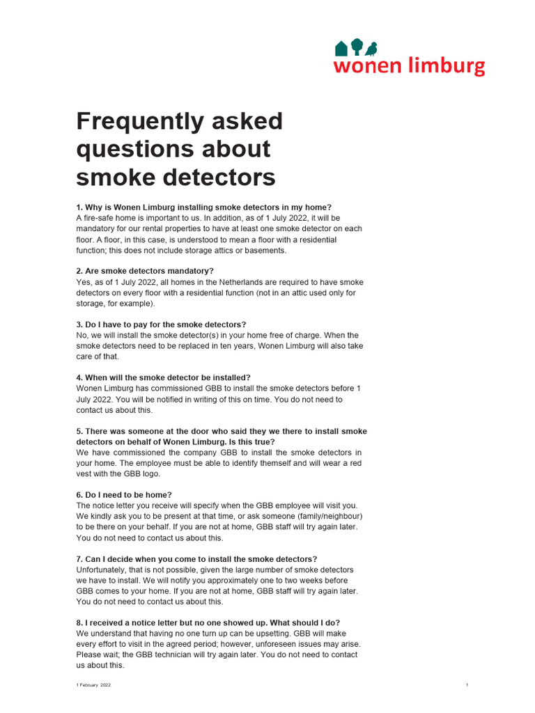 Engelse Vertaling Vragen en Antwoorden Rookmelderactie | PDF