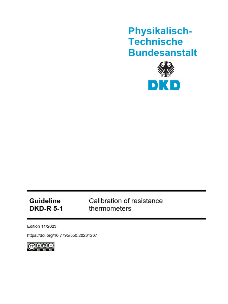 Revised DKD R5-1 - Guideline For Calibration of RTD | Download Free PDF ...