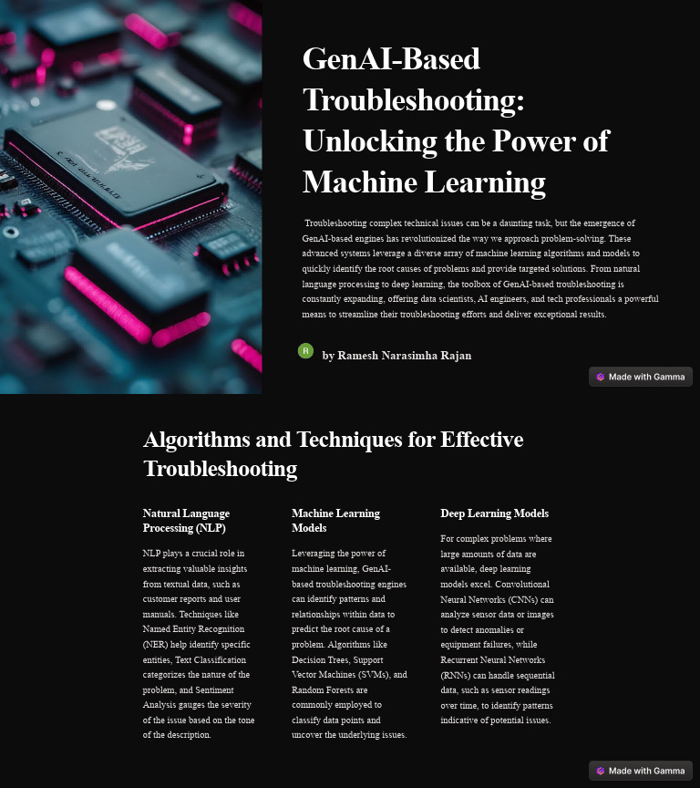 GenAI Troubleshooting with Machine Learning | PDF