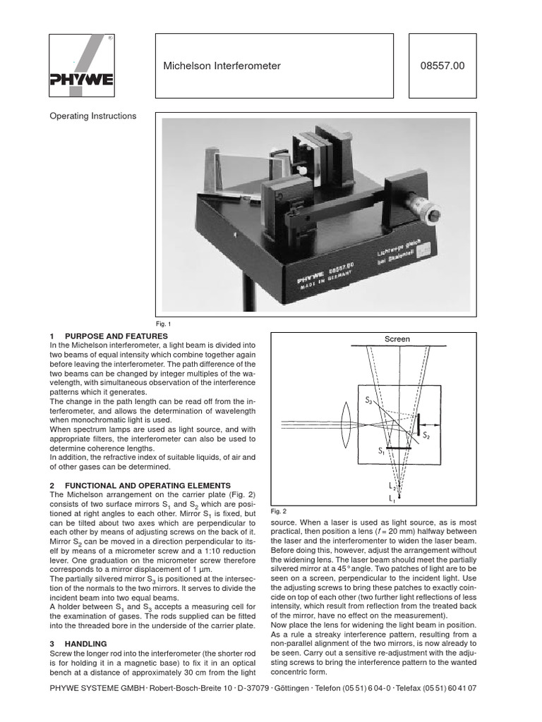 Optics Michelson02 | PDF | Interferometry | Optics