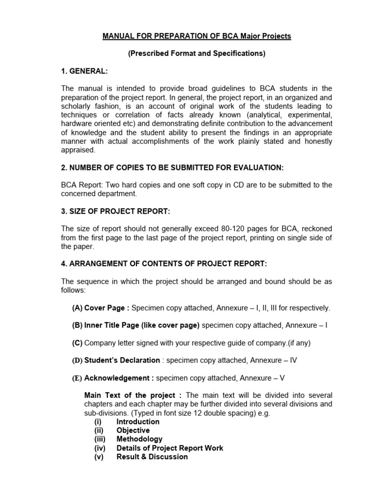 BCA Major Project Report Format | PDF | Arial | Gratitude
