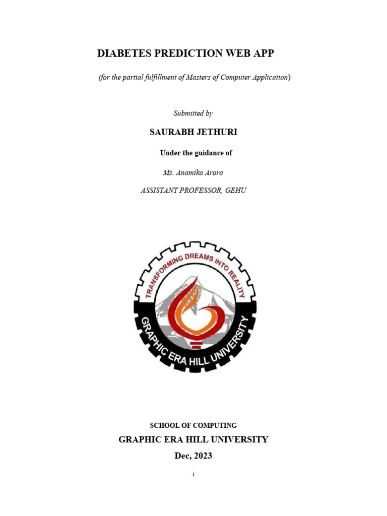 Diabetes Prediction | PDF | Diabetes | Statistical Classification Diabetes Prediction | PDF | Diabetes | Statistical Classification