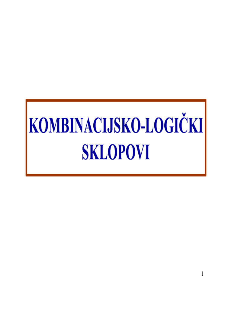 2024 - P06 - Kombinacijsko-Logički Sklopovi - Digitalna Logika | PDF