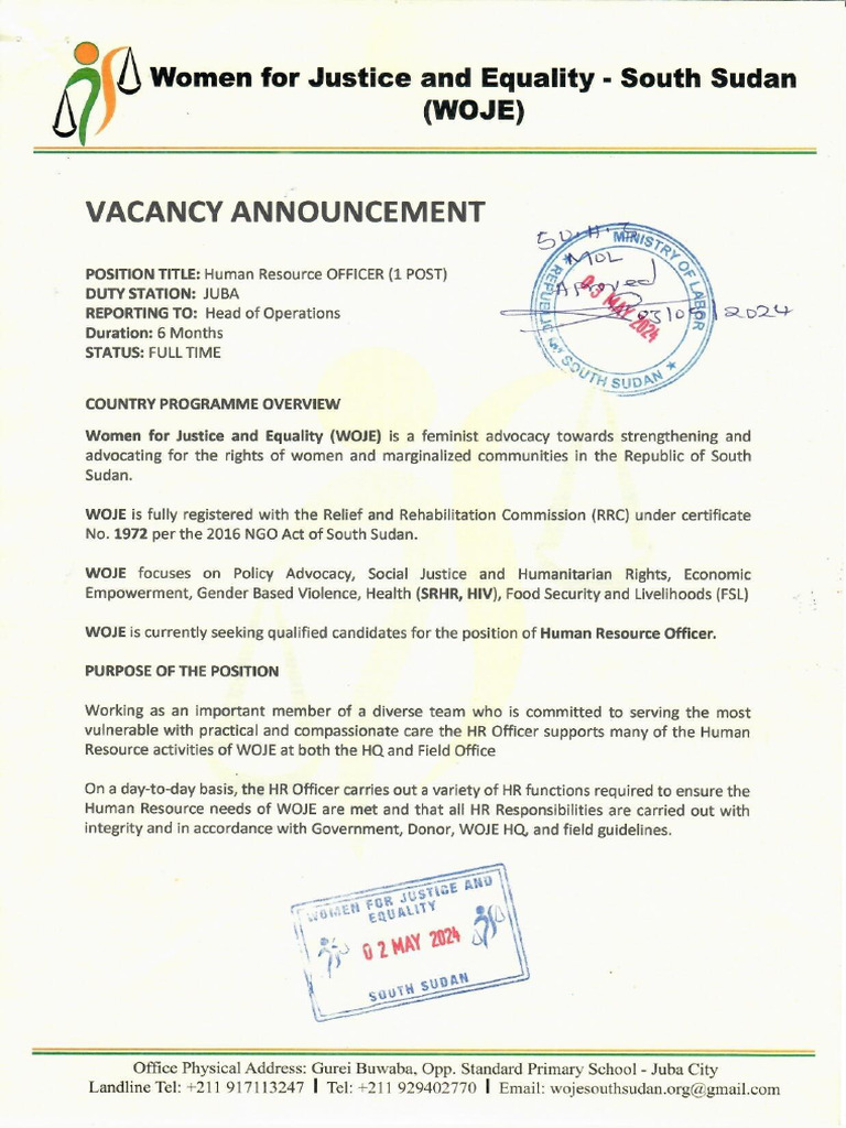 WOJE Advert For HR Position | PDF