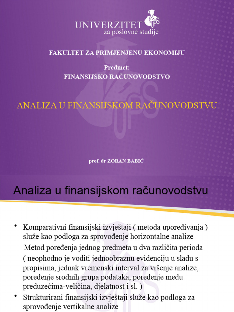 FINANSIJSKO RAČUN.1-Analiza | PDF