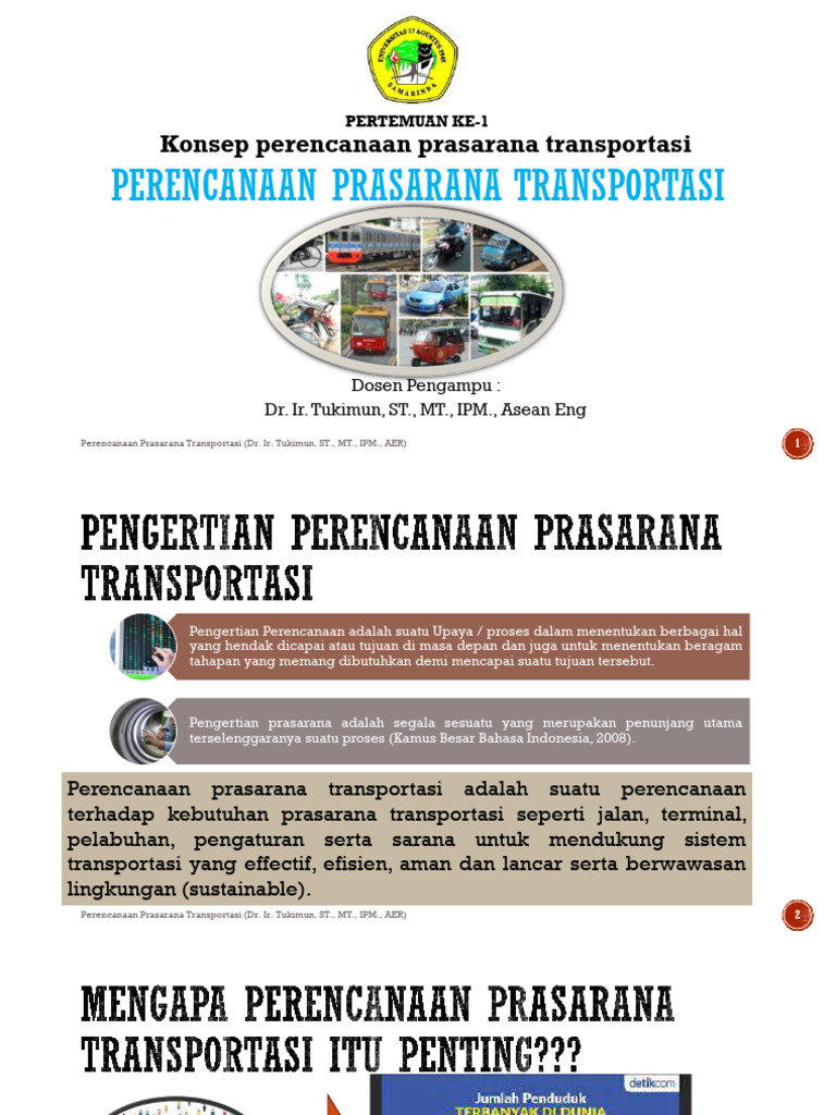 Perencanaan Prasarana Transportasi | PDF | Teknologi & Rekayasa
