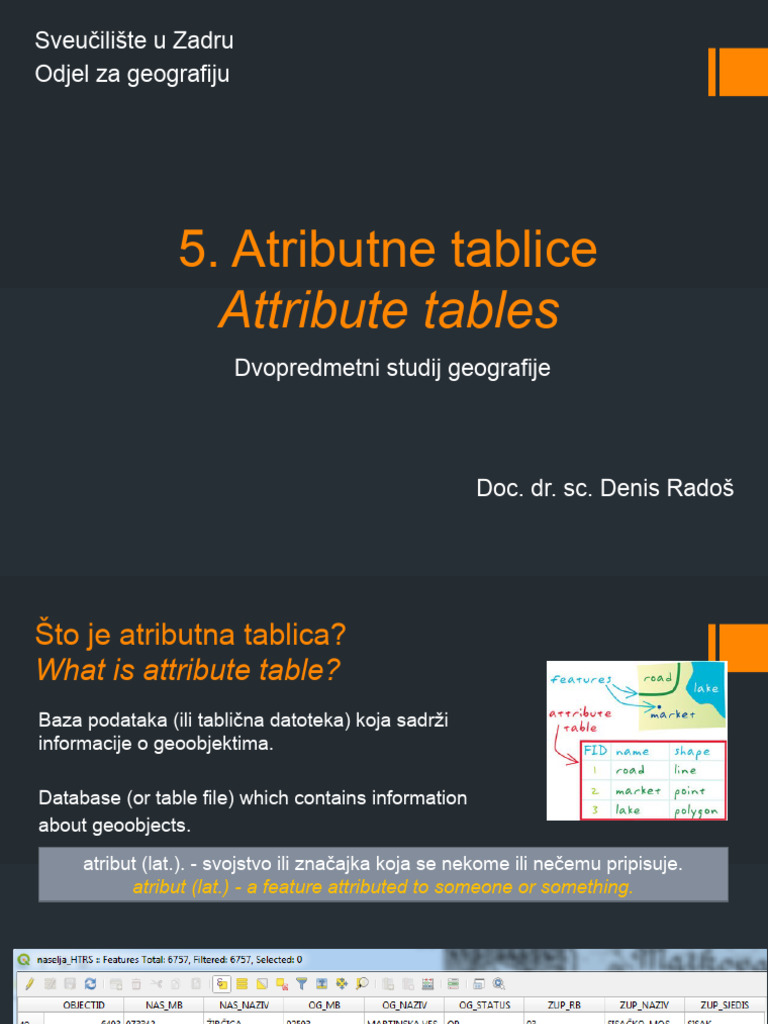 5 Predavanje - Atributne Tablice | PDF