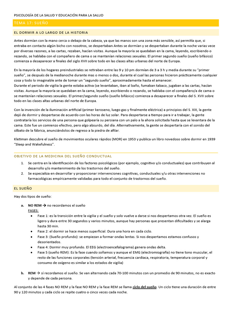 TEMA 17. Mio | PDF | Dormir | Insomnio