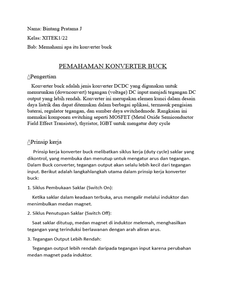 Memahami Konverter Buck | PDF | Komputer | Teknologi & Rekayasa