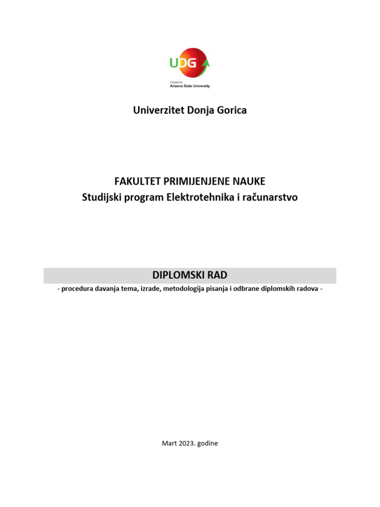 Pravilnik Diplomski Rad 2023 - 2024 ER | PDF