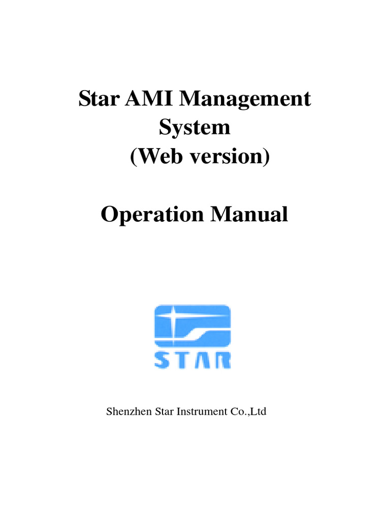 Star AMI Managemenet System Operations Manual | PDF | Databases | World Wide Web